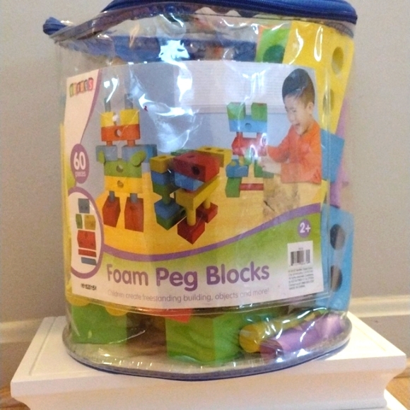 Verdes | Toys | Foam Peg Blocks 57 Pieces Plastic Zip Bag | Poshmark